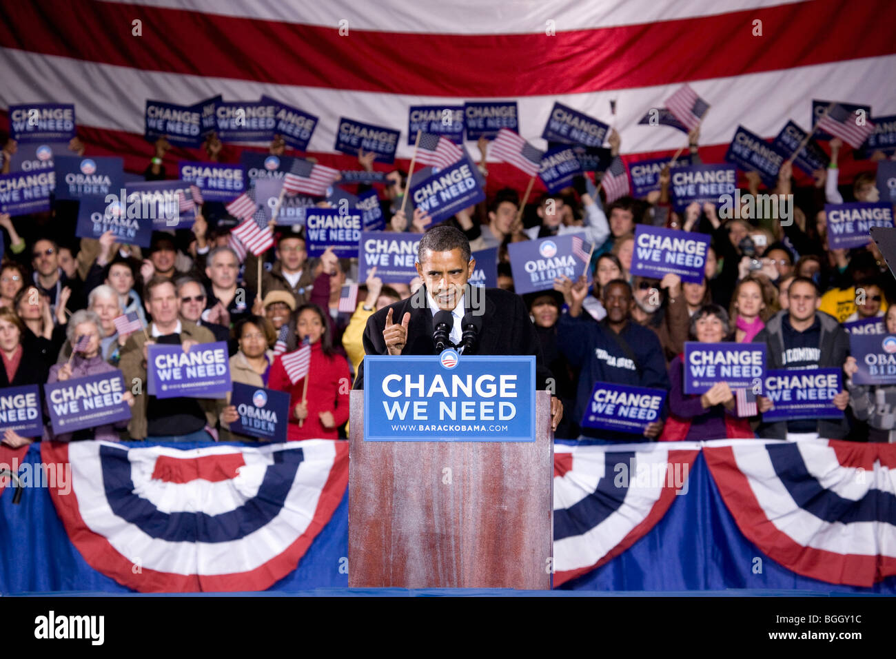 US Senator Barack Obama at Change We Need Presidential rally October 30 ...