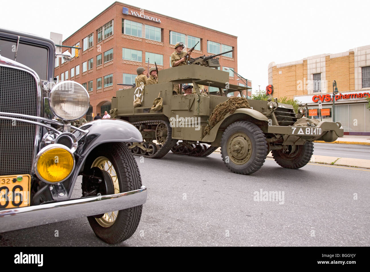 Driver in 1940s World War II style parade in Reading, PA held June 18 ...
