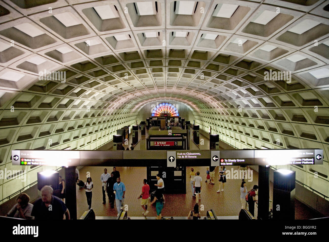 Interior overhead view of Metro Train Station in Washington, D.C Stock ...