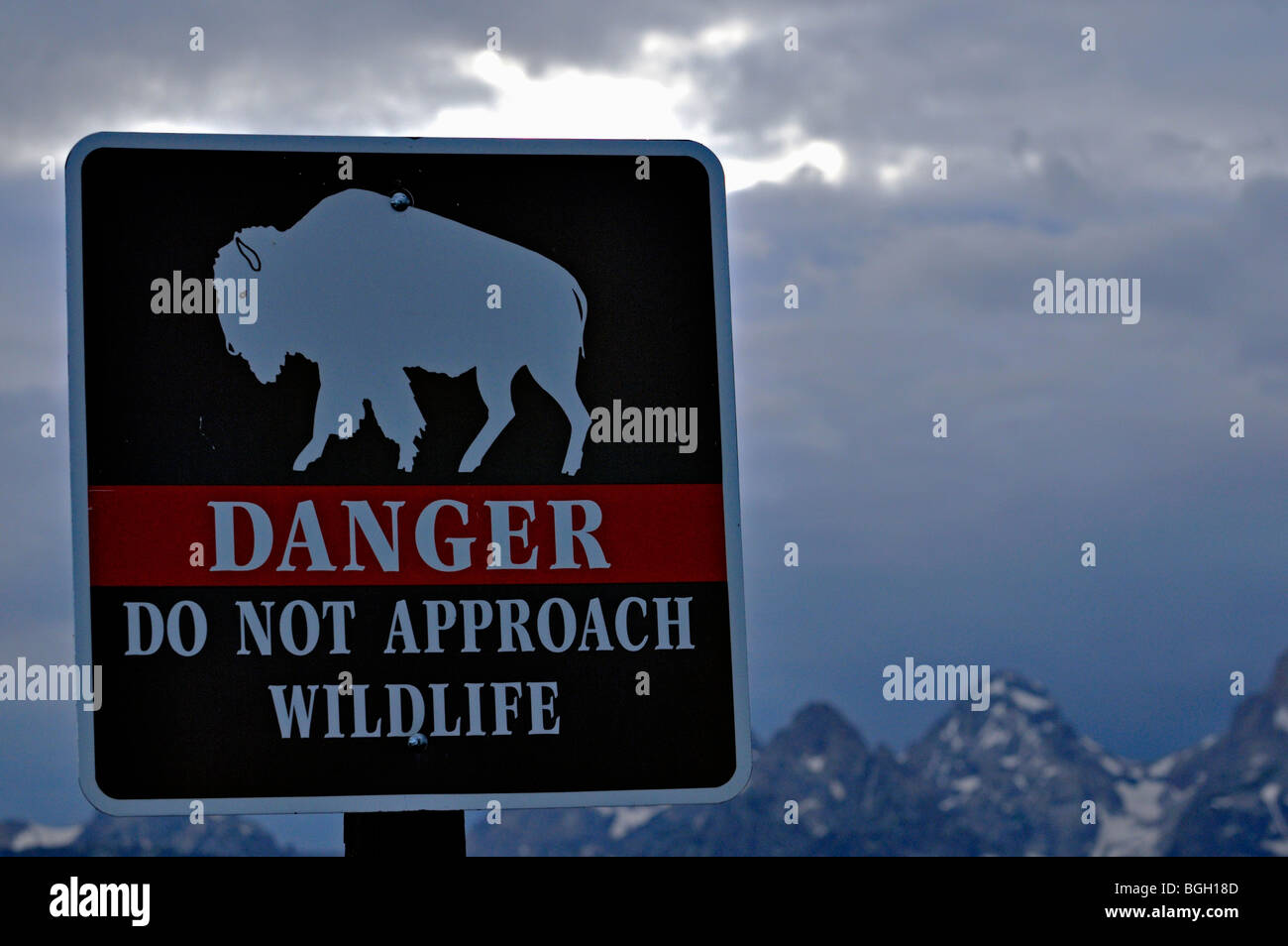 "Do not approach wildlife" signage in the Grand Teton national park ...