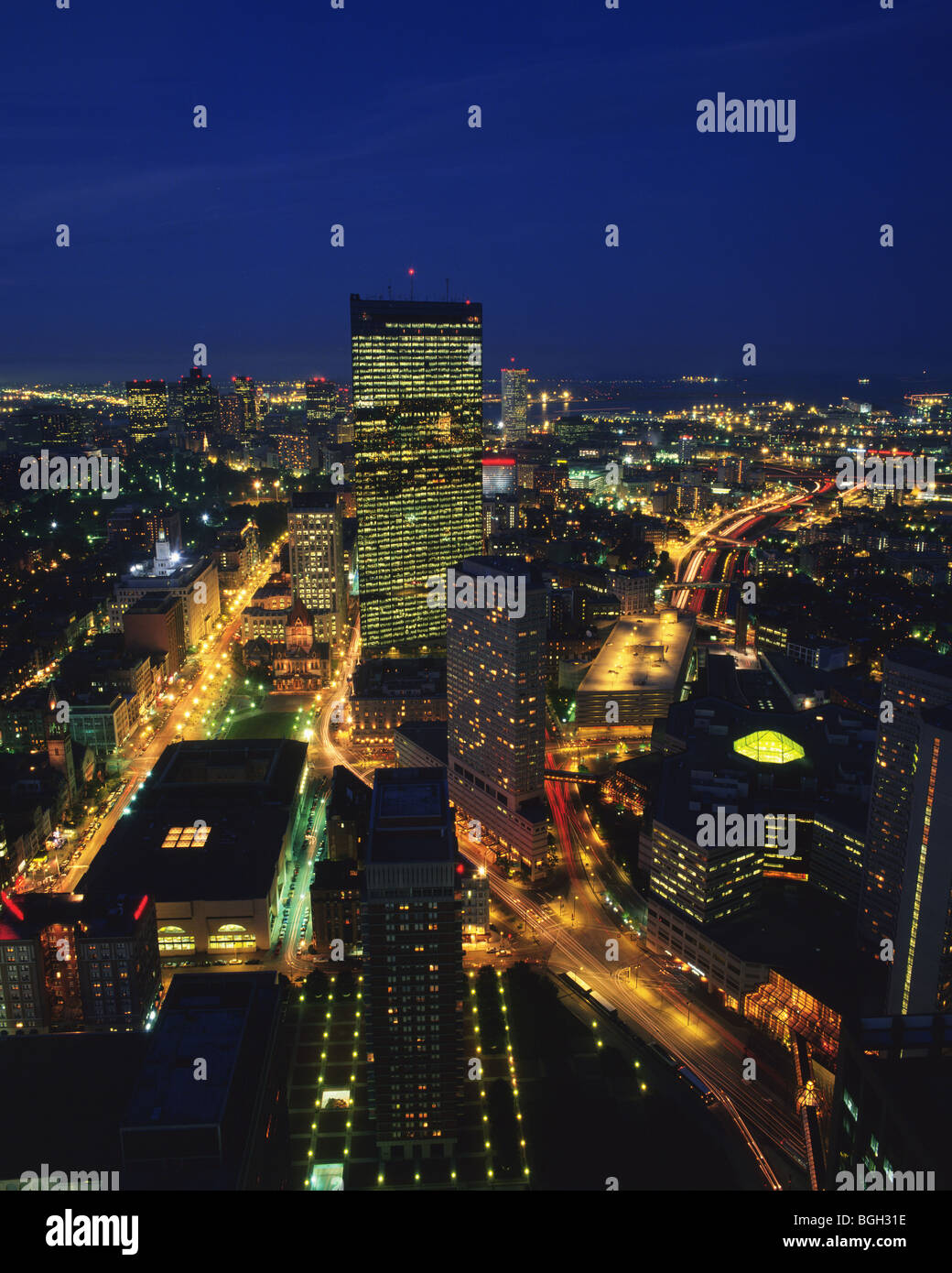 Nighttime Boston cityscape Massachusetts USA Stock Photo - Alamy