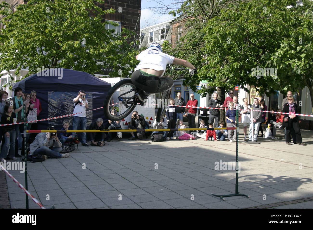 Scottish trials rider Danny MacAskill pulls stunts in front of a crowd ...