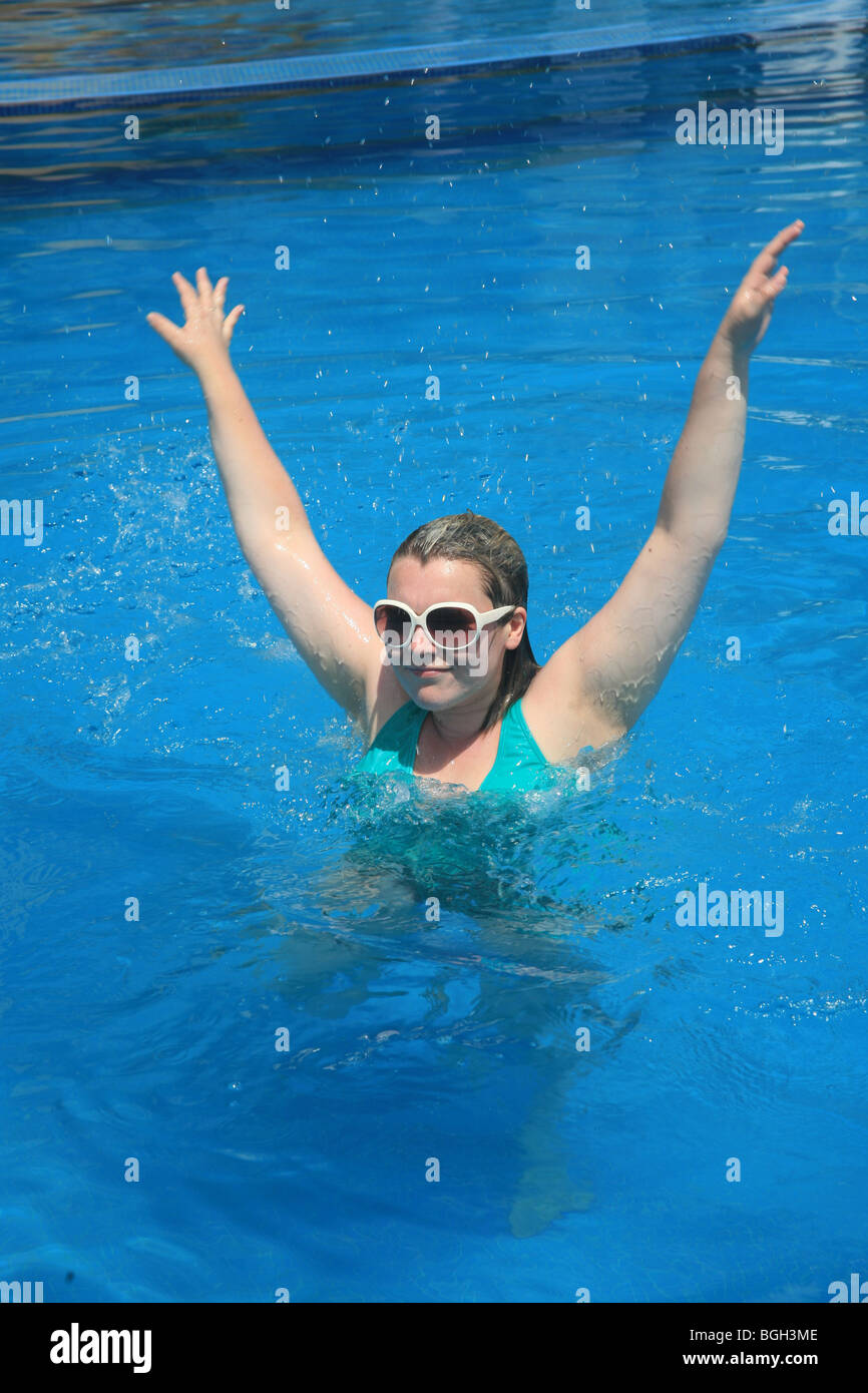 Obese Pool Swimming Overweight High Resolution Stock Photography and ...