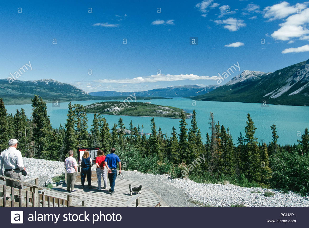 Canada. Klondike Highway. Tagish Lake between Whitehorse and Skagway ...