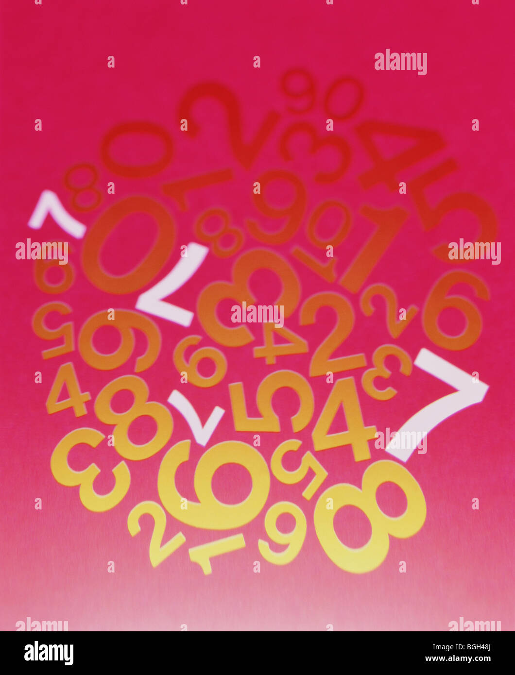 Numbers with 7 highlighted Stock Photo - Alamy