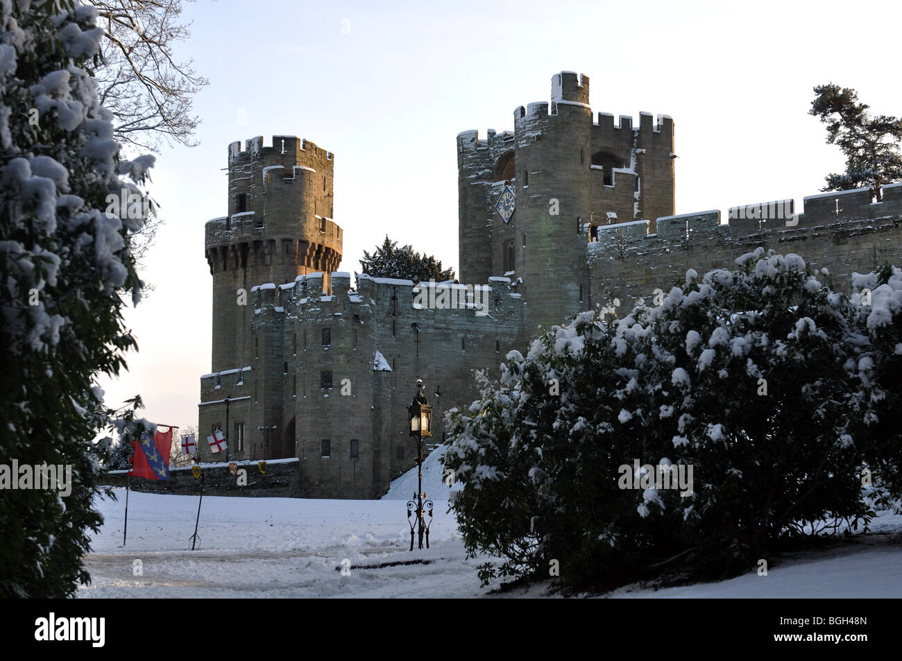 Warwick castle in winter warwickshire hi-res stock photography and ...