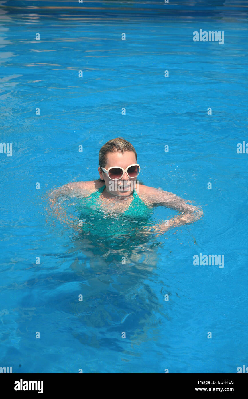 Obese pool swimming overweight hi-res stock photography and images - Alamy