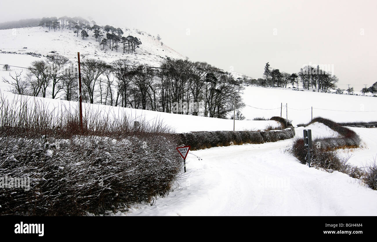 Snow filled Landscape.Northumberland Stock Photo - Alamy