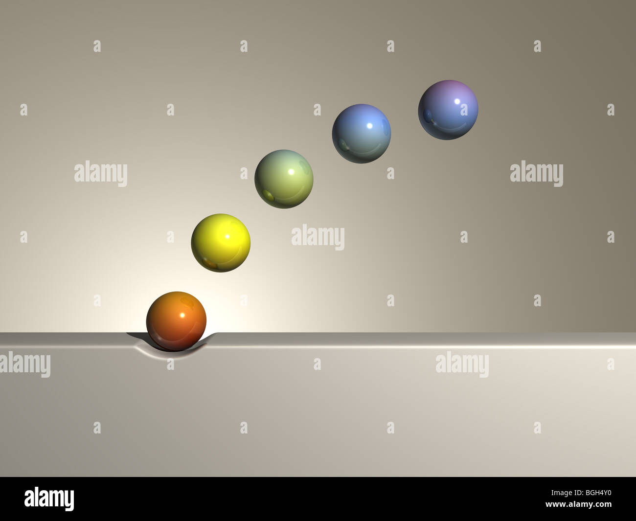 Rainbow coloured spheres Stock Photo - Alamy