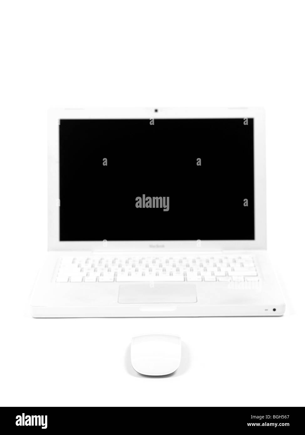Laptop white background cutout Black and White Stock Photos & Images ...