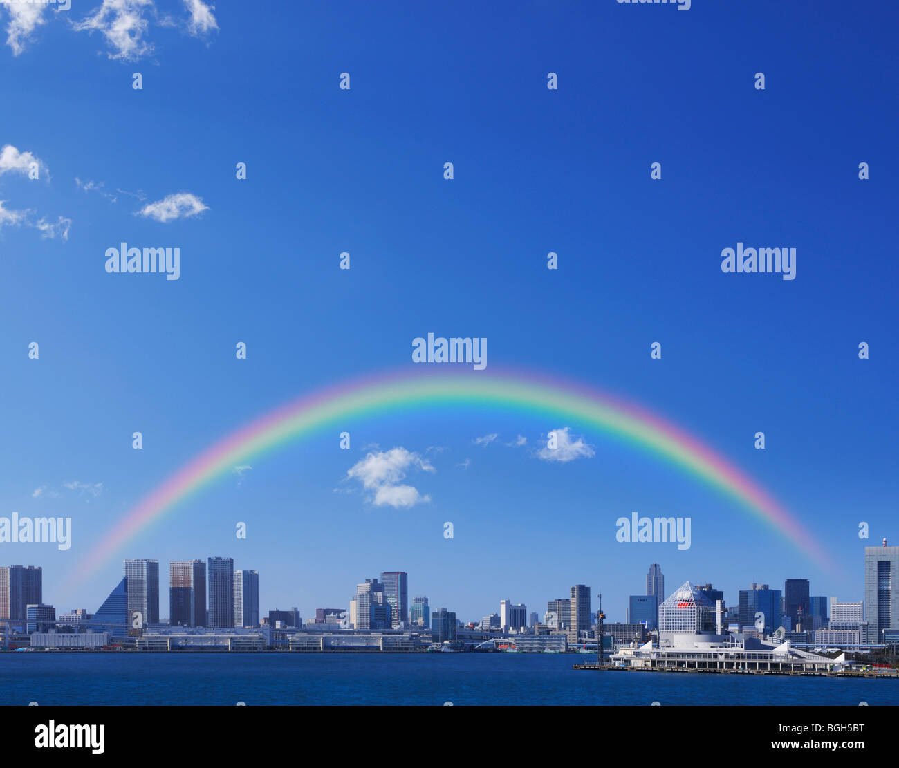 Rainbow over Tokyo skyline, Japan Stock Photo - Alamy