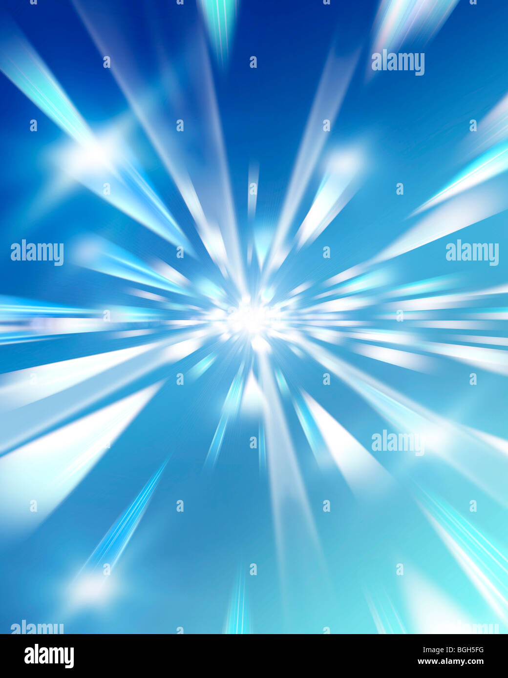 Illuminated blue burst Stock Photo - Alamy