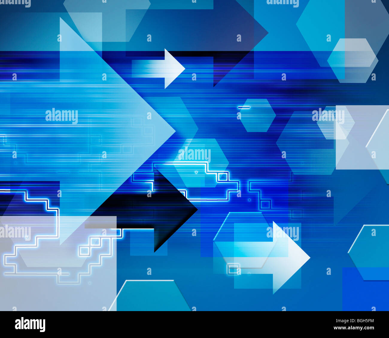 Blue arrows and shapes Stock Photo - Alamy