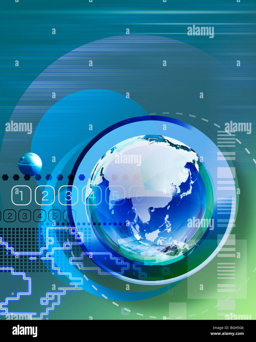 Abstract illustration depicting global business technology Stock Photo ...