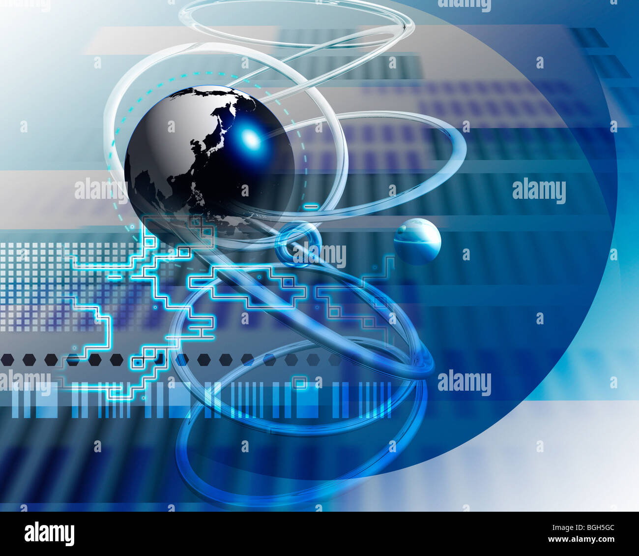Abstract illustration depicting global business technology Stock Photo ...