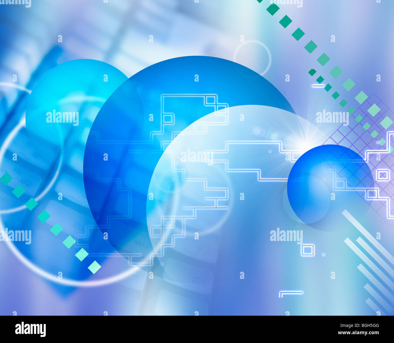 Futuristic blue shapes over a computer keyboard Stock Photo - Alamy