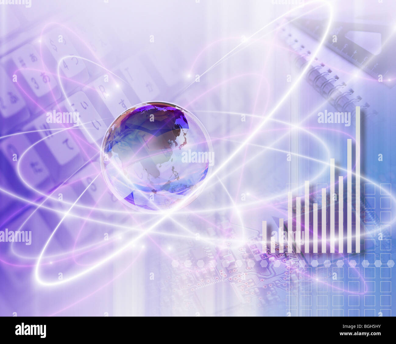 Abstract illustration depicting global business technology Stock Photo ...