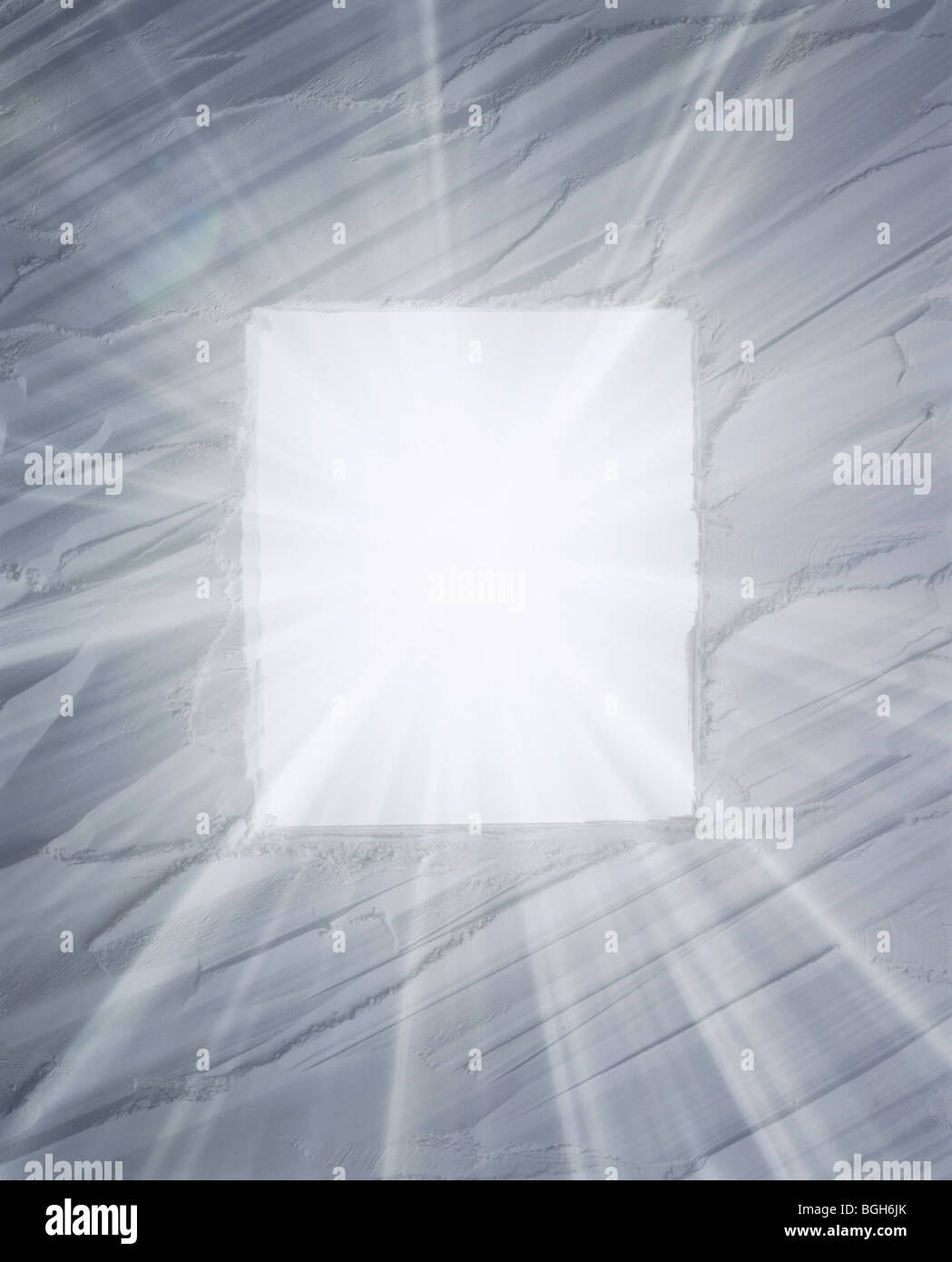 Light shining through textured white frame Stock Photo - Alamy