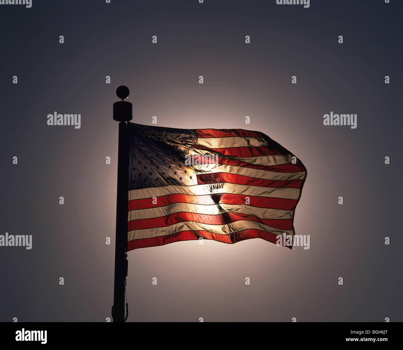 American flag fluttering hi-res stock photography and images - Alamy