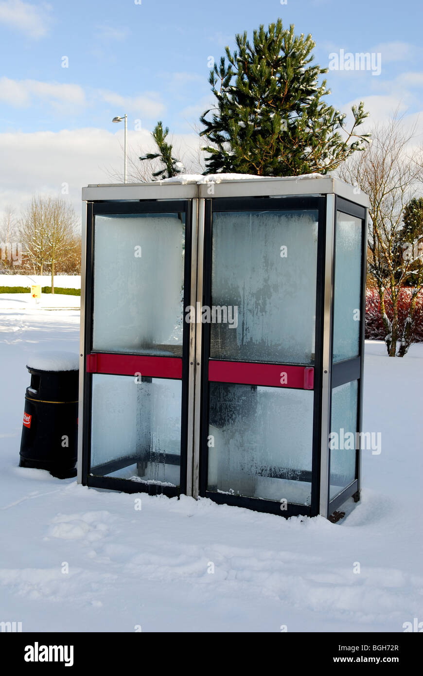 Bt Phone Box Covered in Snow Stock Photo - Alamy