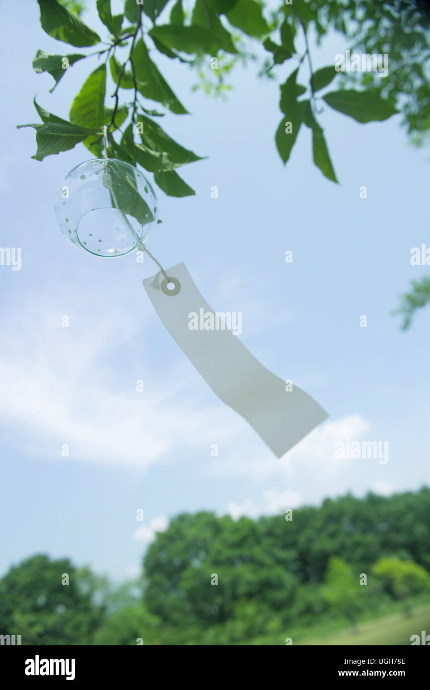 Windchime hanging from tree, Karuizawa, Nagano Prefecture, Japan Stock ...
