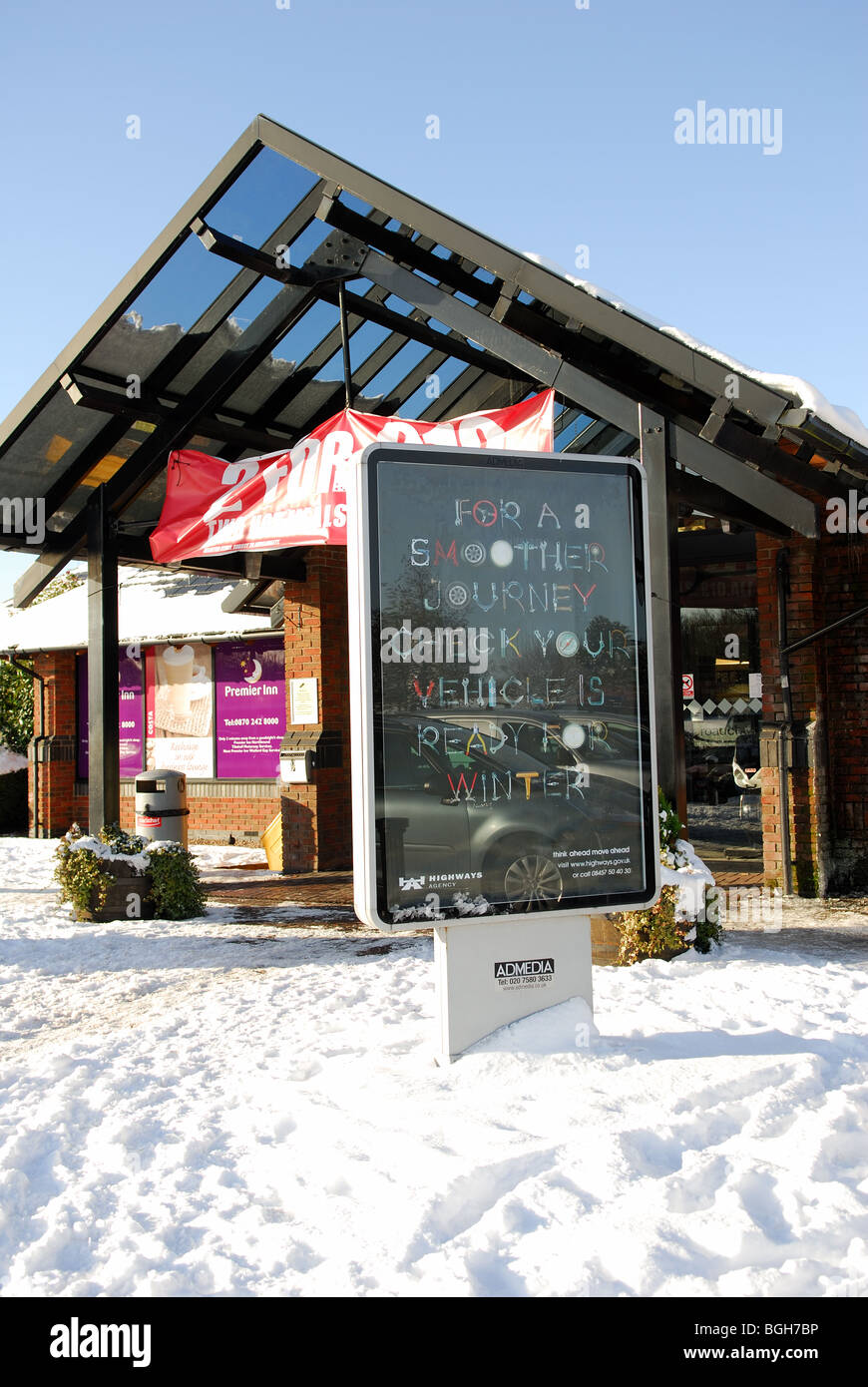 M1 Tibshelf Services Winter 2010 Stock Photo - Alamy