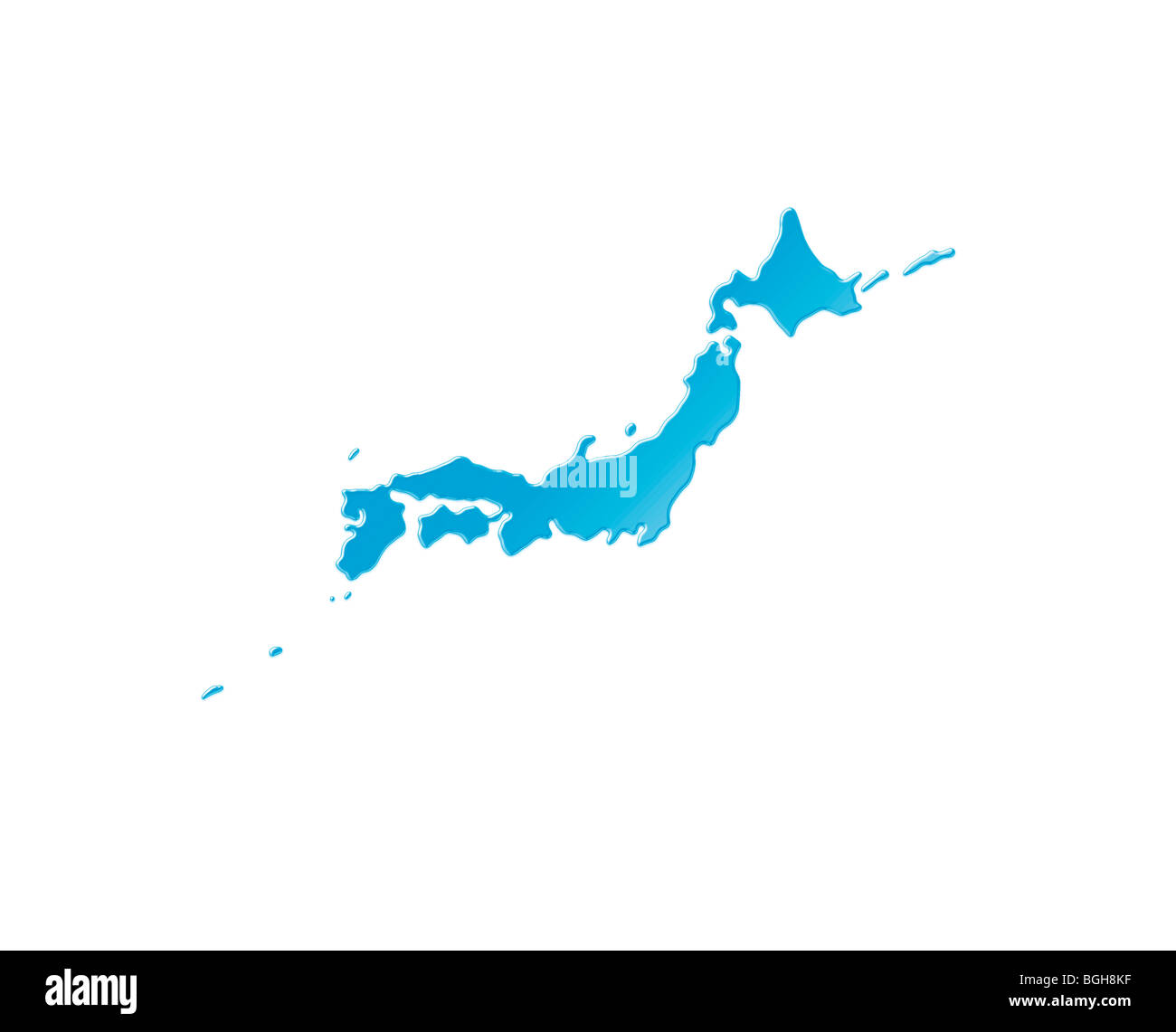 Map of Japan comprised of water Stock Photo - Alamy