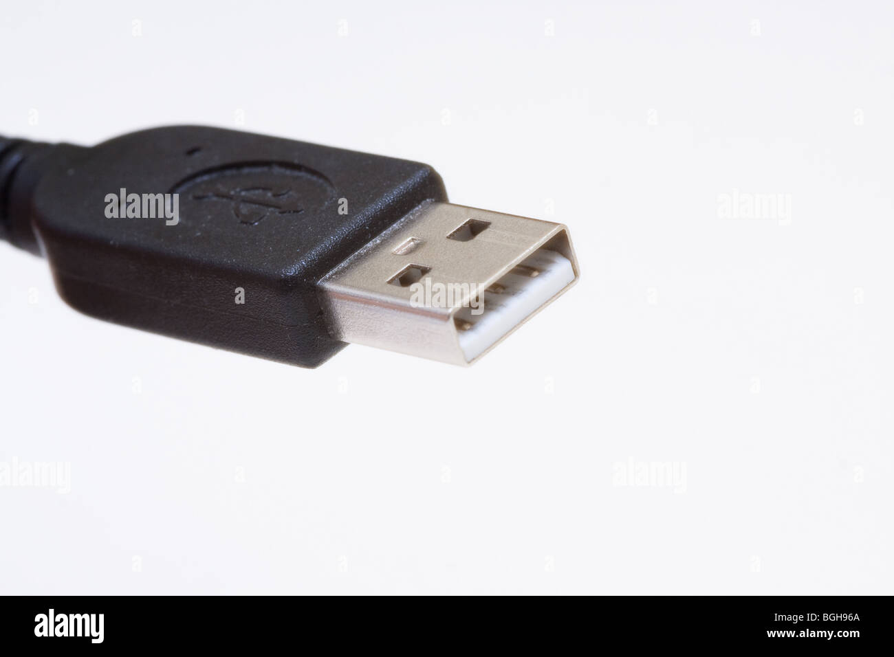 black isolated usb cable for fast data transfers Stock Photo - Alamy