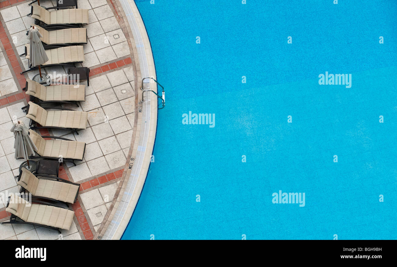 Hotel pool view from above Stock Photo - Alamy
