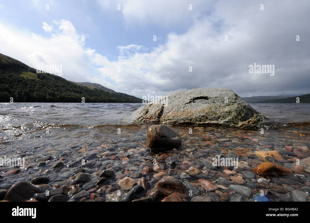 The Banks of Loch Rannoch, Kinloch Rannoch, Perthshire, Scotland, with ...