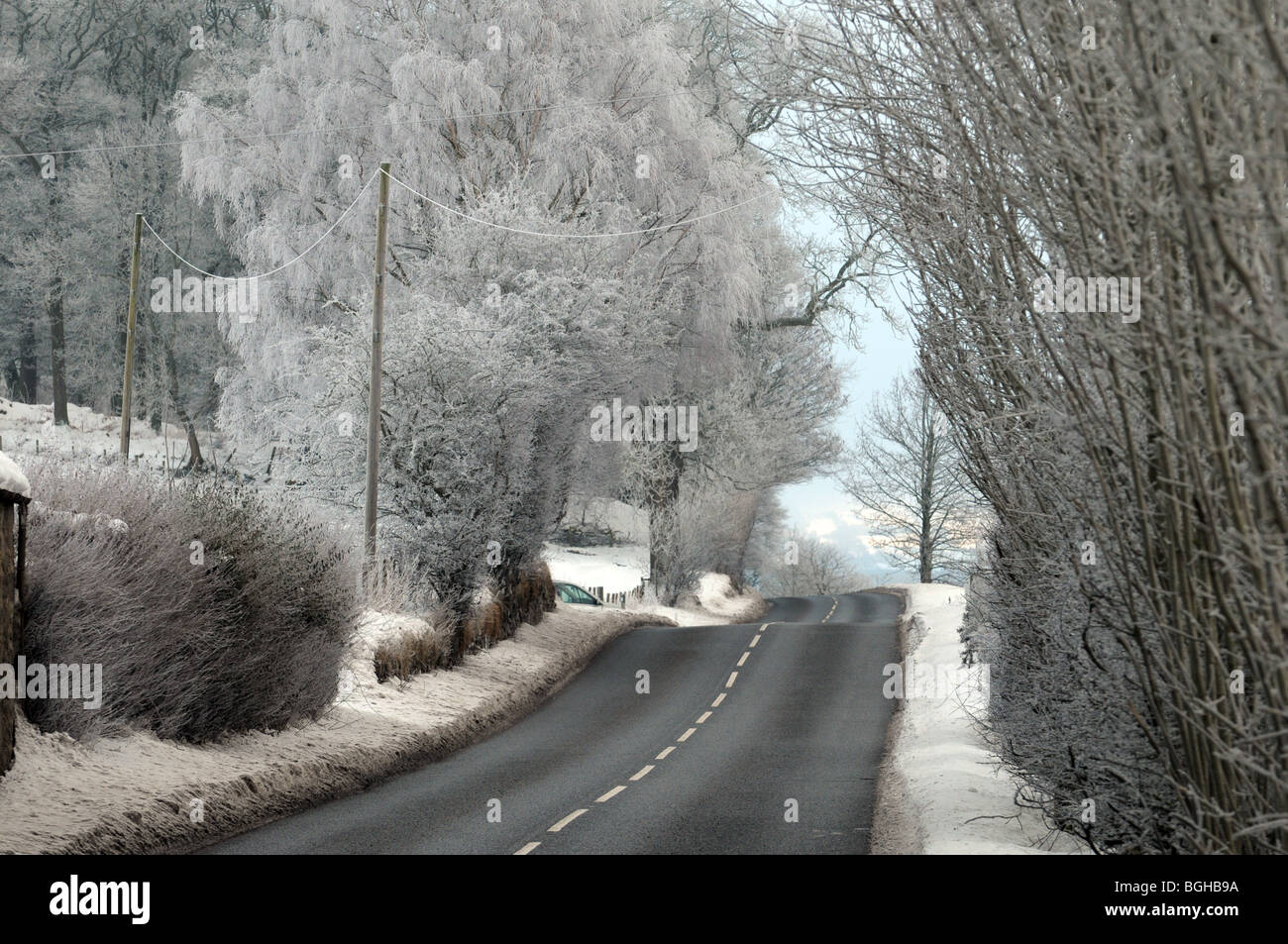 A snowy landscape scene in Perthshire, Scotland Stock Photo - Alamy