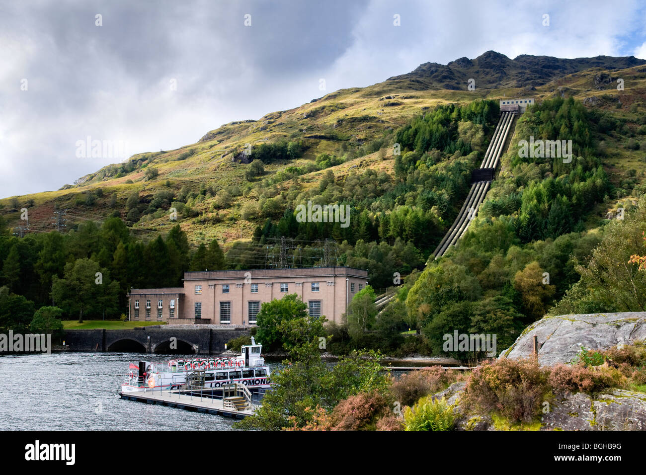 Loch Sloy hydro electric power station tunnels down Ben Vorlich onto ...