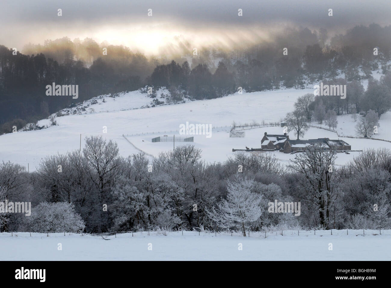 A snowy landscape scene in Perthshire, Scotland Stock Photo - Alamy