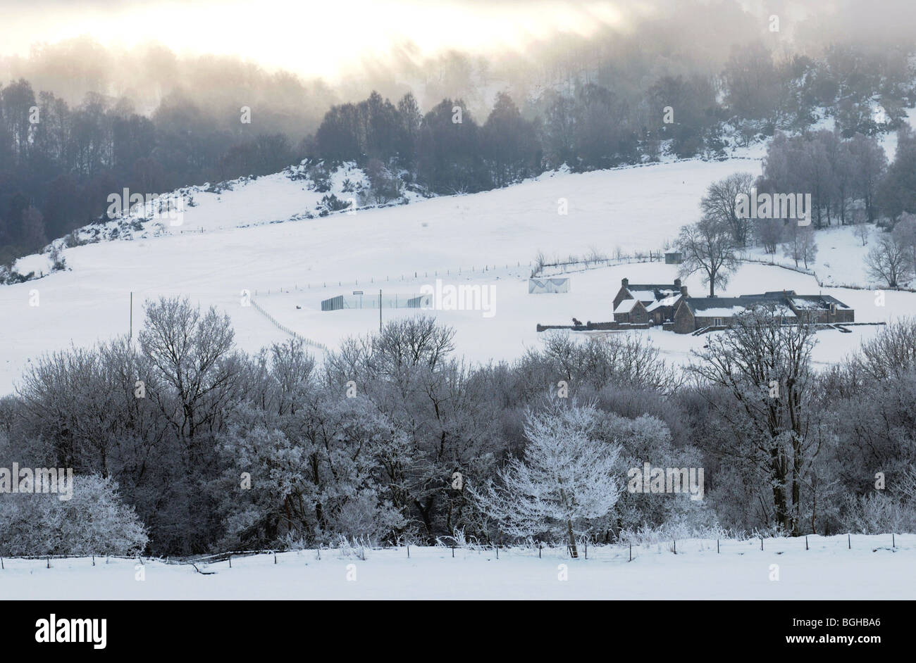 A snowy landscape scene in Perthshire, Scotland Stock Photo - Alamy