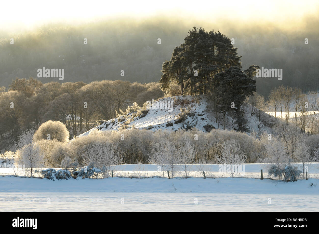 A snowy landscape scene in Perthshire, Scotland Stock Photo - Alamy