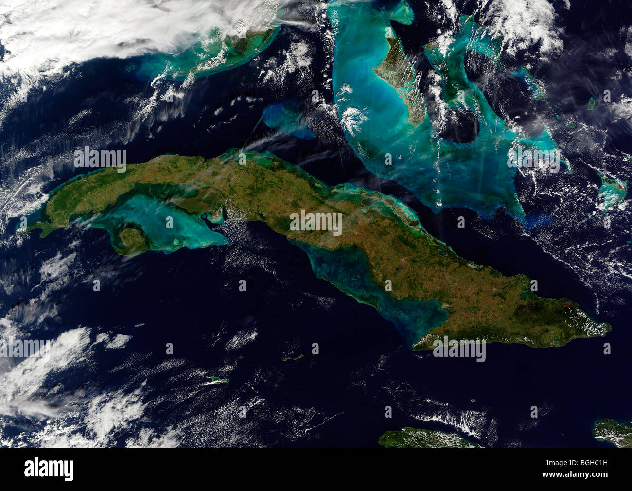 Cuba NASA satellite image Stock Photo - Alamy