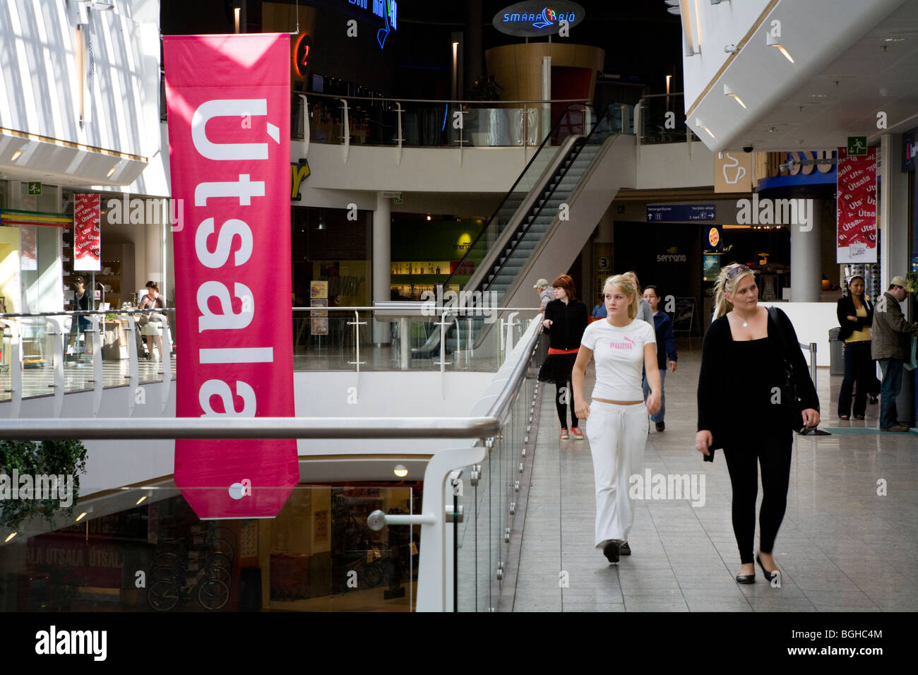 People shopping during a sale in Smaralind mall. Reykjavik, Iceland ...