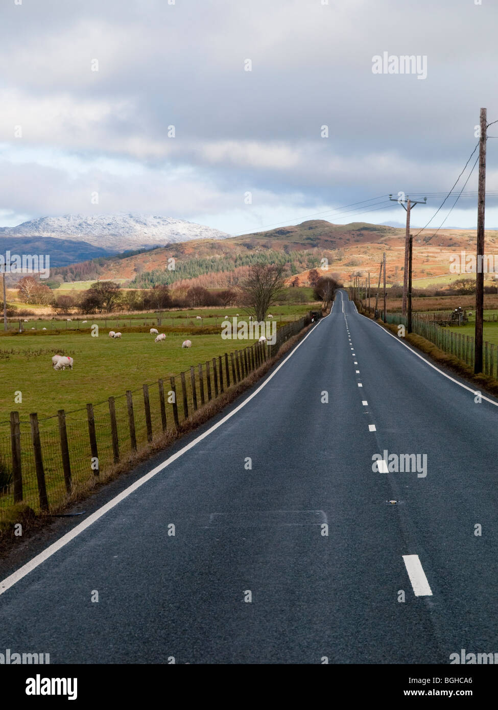 The A470 east of Dolgellau in Snowdonia National Park, Gwynedd Wales UK ...