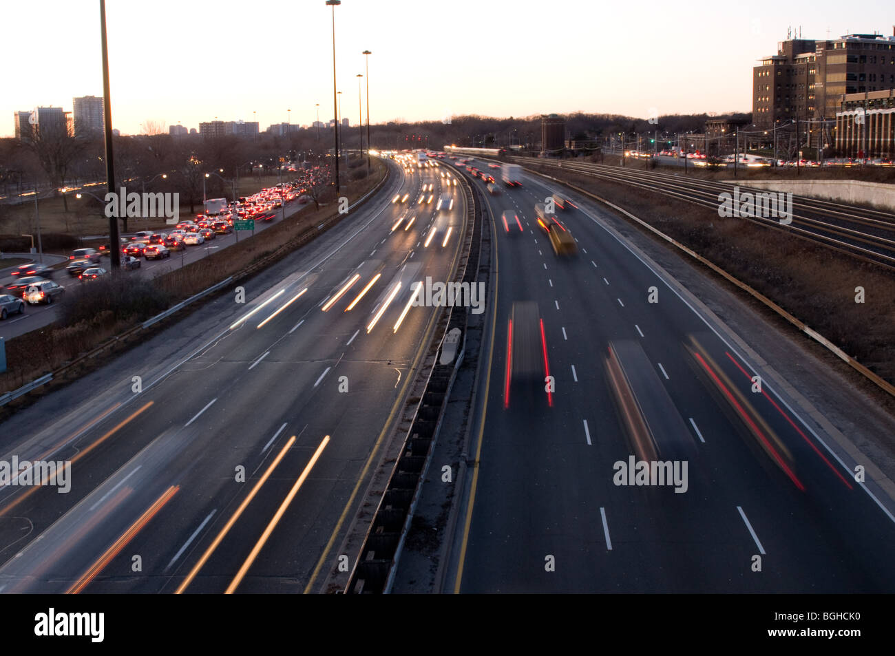 Traffic on a highway in Toronto Ontario Canada Stock Photo - Alamy