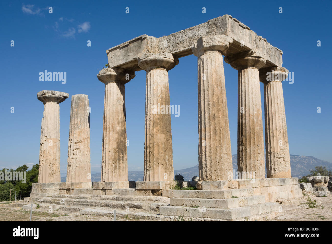 Temple of Apollo Ancient Corinth Greece Stock Photo - Alamy