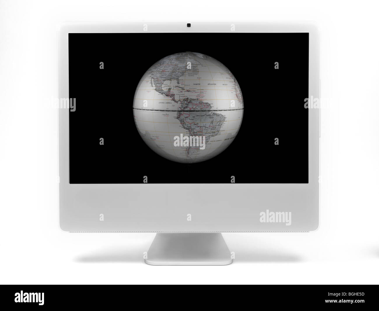 A desktop computer screen isolated against a white background Stock ...