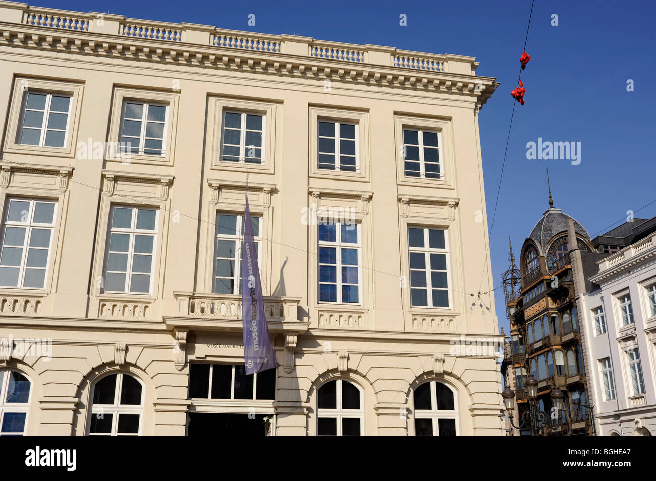 Musee Magritte Museum and Old England facade, entrance of the MIM ...