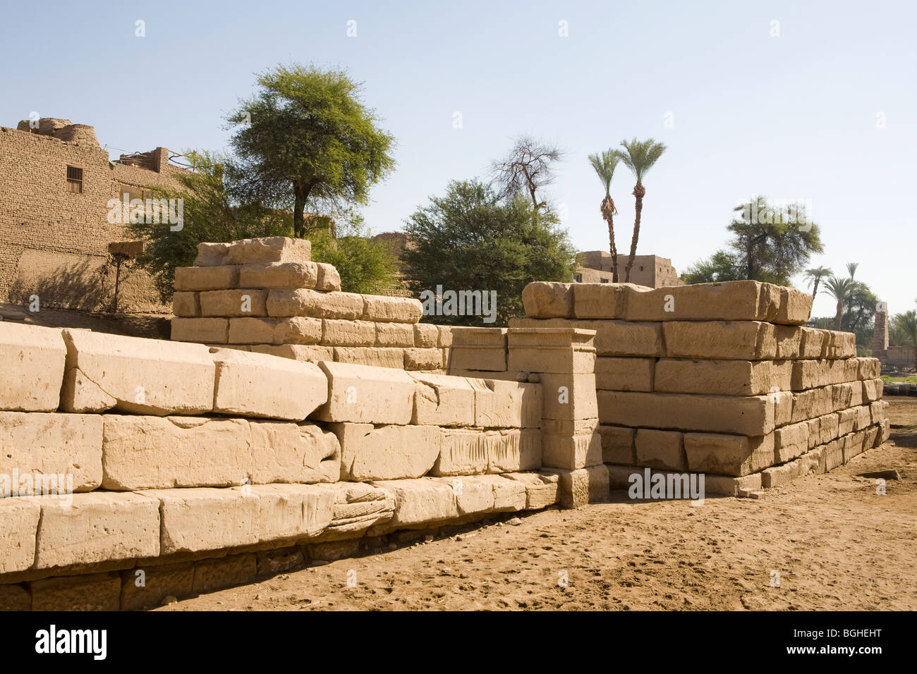 The small pylon and causeway at the Temple of Montu at Tod, Nile Valley ...