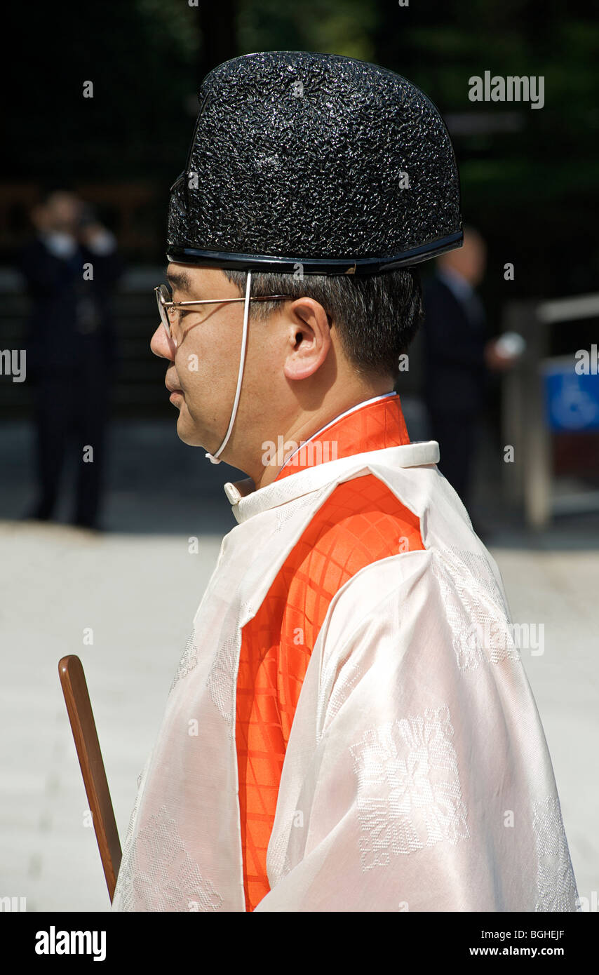 Priest attending at a wedding, Meiji Shrine, Central Tokyo. Japan Stock ...