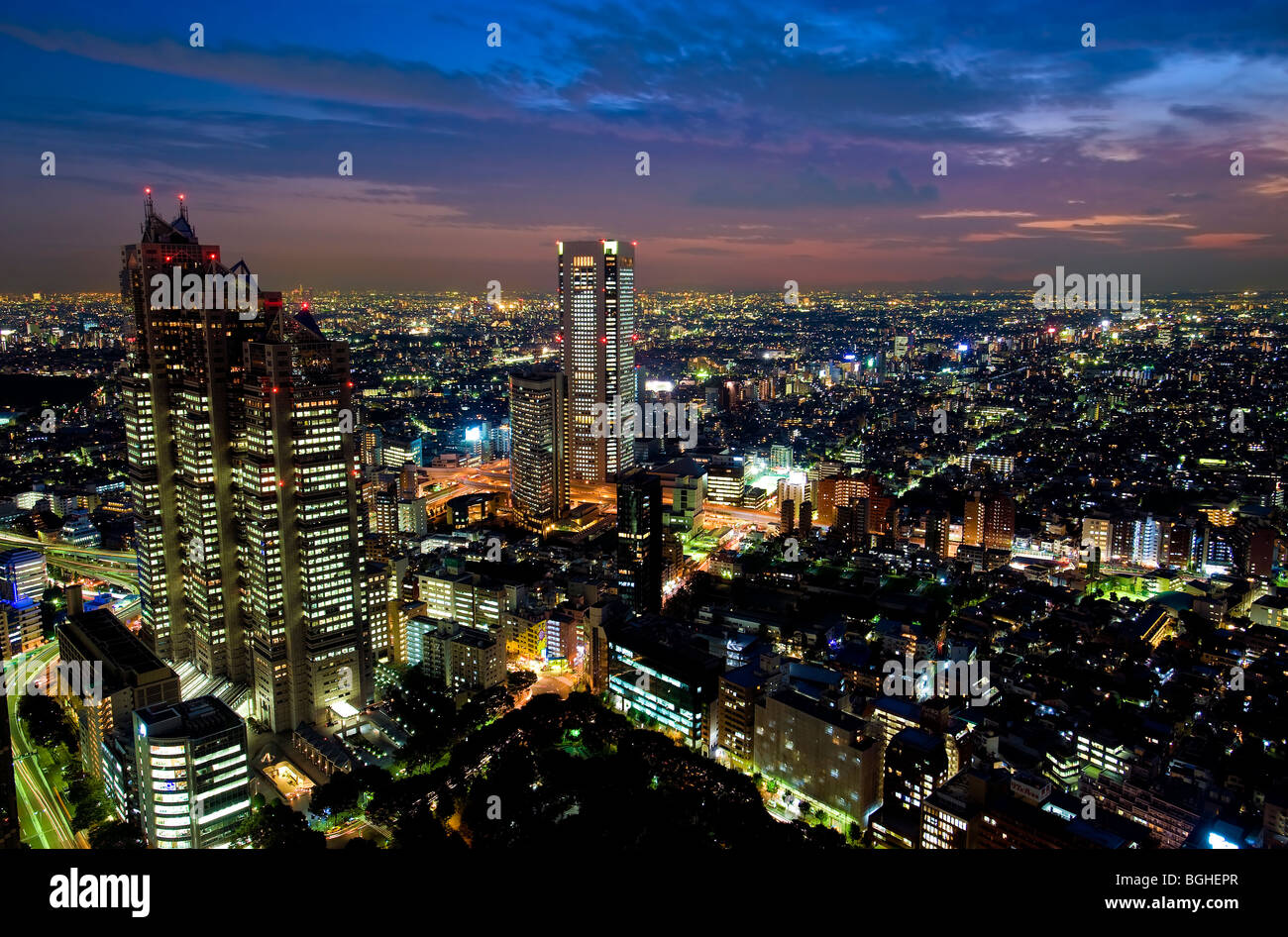 View from Tokyo Metropolitan Building, Shinjuku, Tokyo, Japan Stock ...