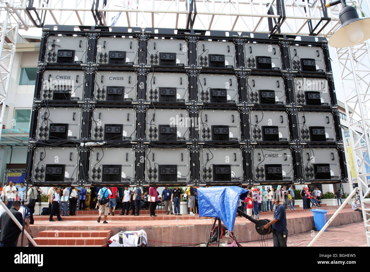 Rear view of a multi screen LCD display Stock Photo - Alamy