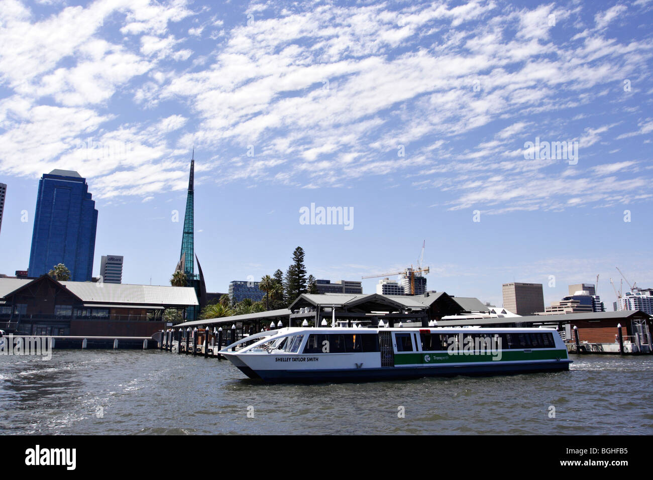 Transperth Ferry at Barrack Street Jetty in Perth, Western Australia ...