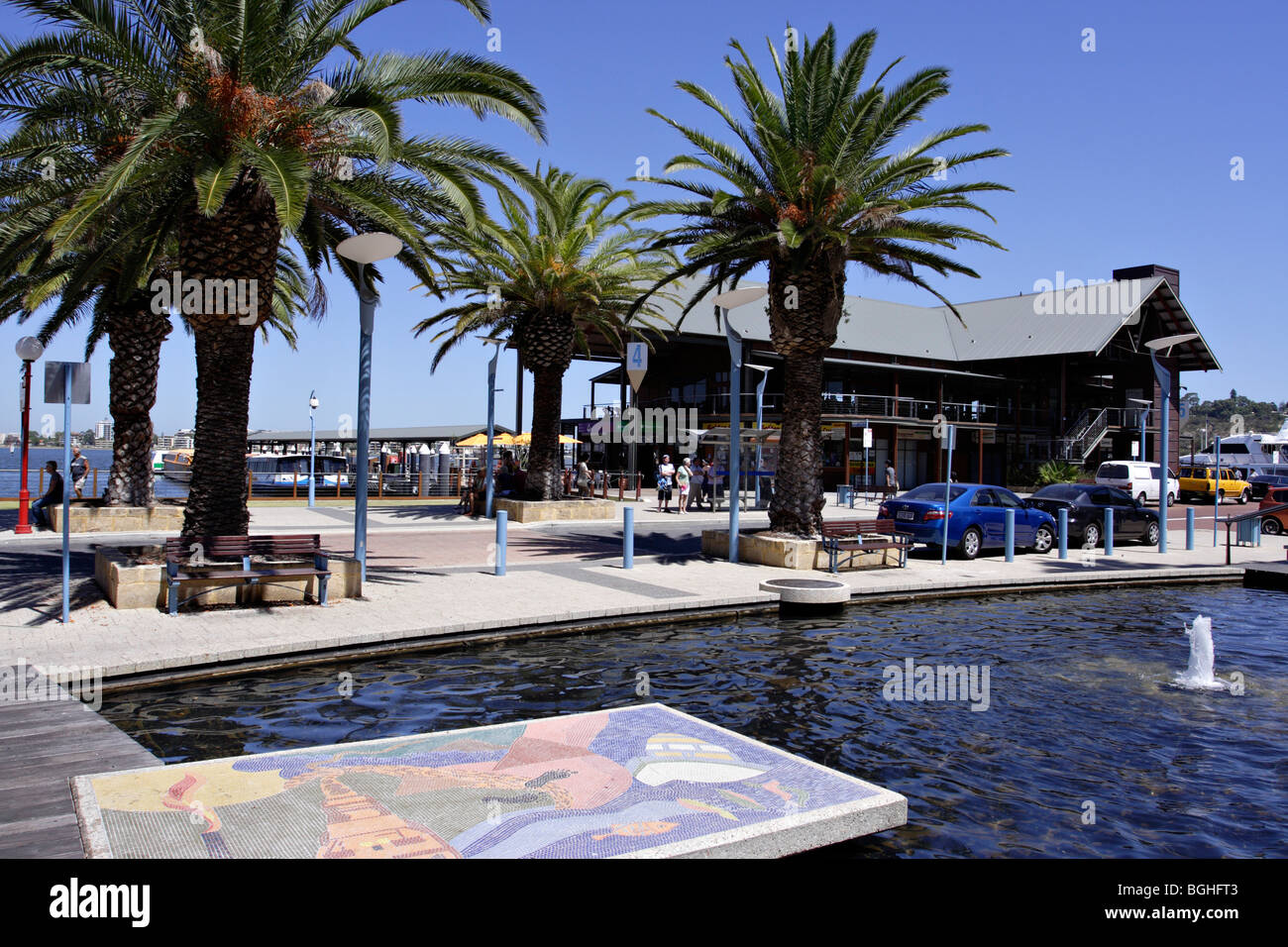 Traditional aboriginal art at Barrack Square near Swan Bell Tower in ...