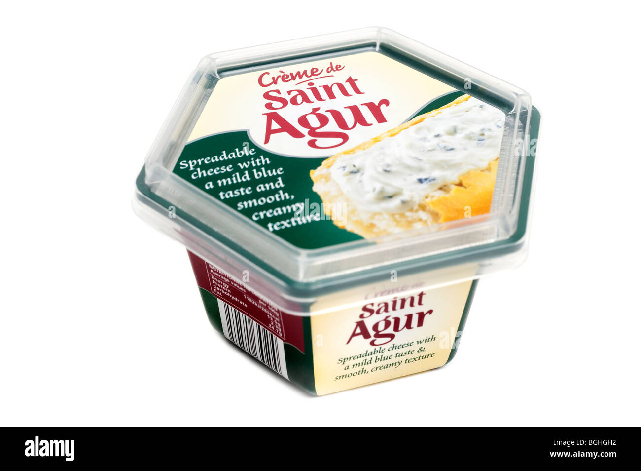 Tub of "Saint Agur" spreadable mild blue cheese Stock Photo: 27431070 ...