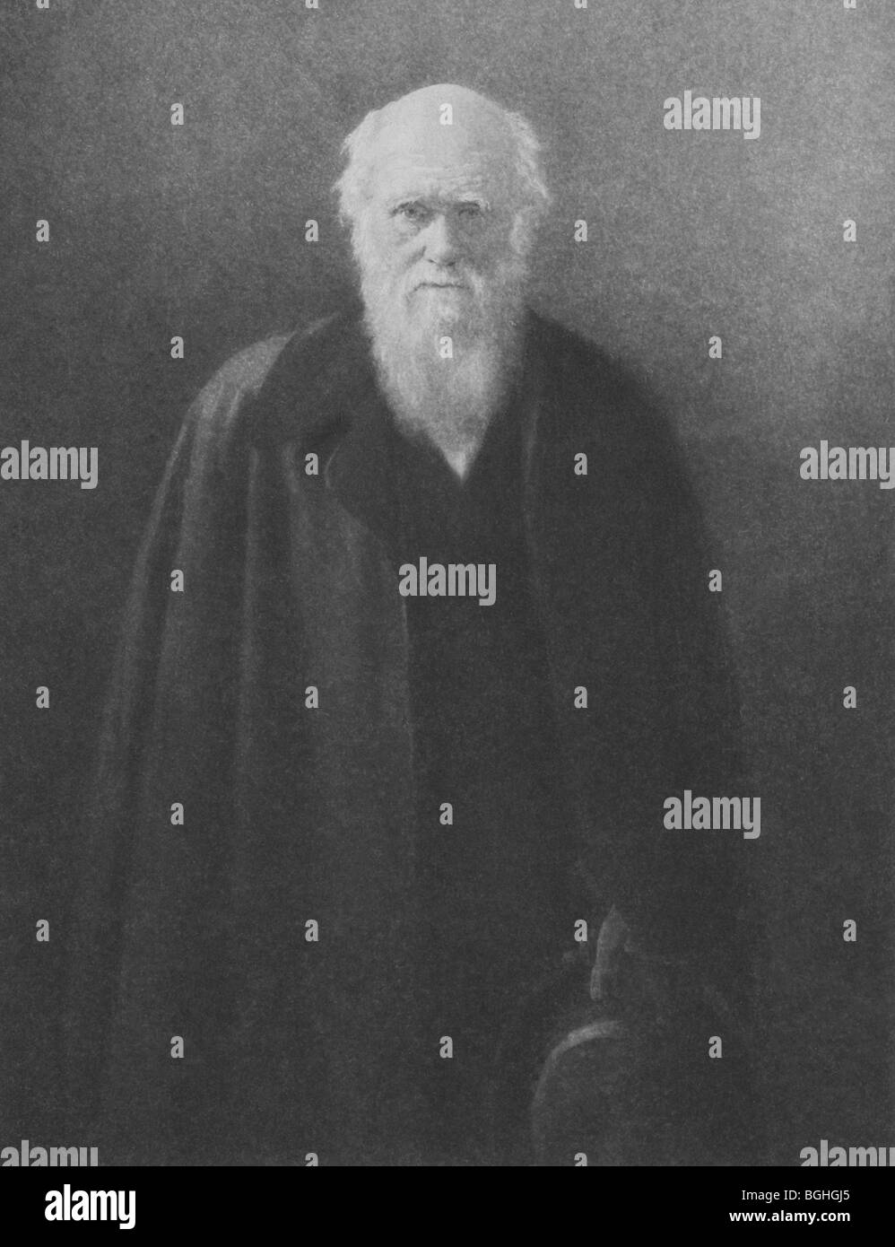 Charles Darwin on engraving from the 1800's. British naturalist and ...